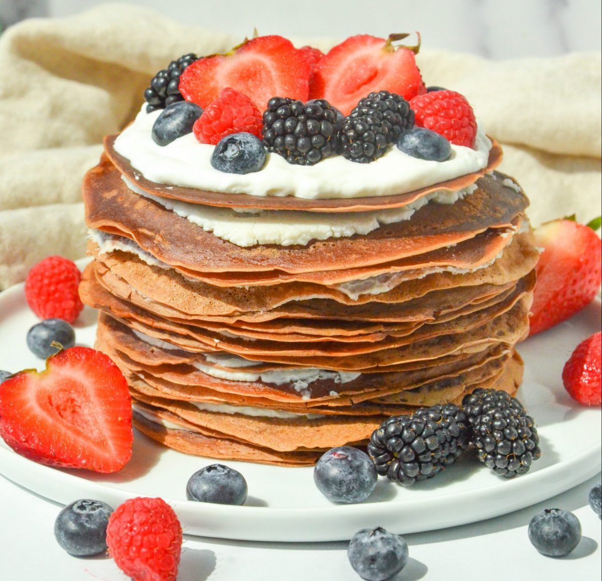 Chocolate Vegan Crepe Cake - Veggie World Recipes