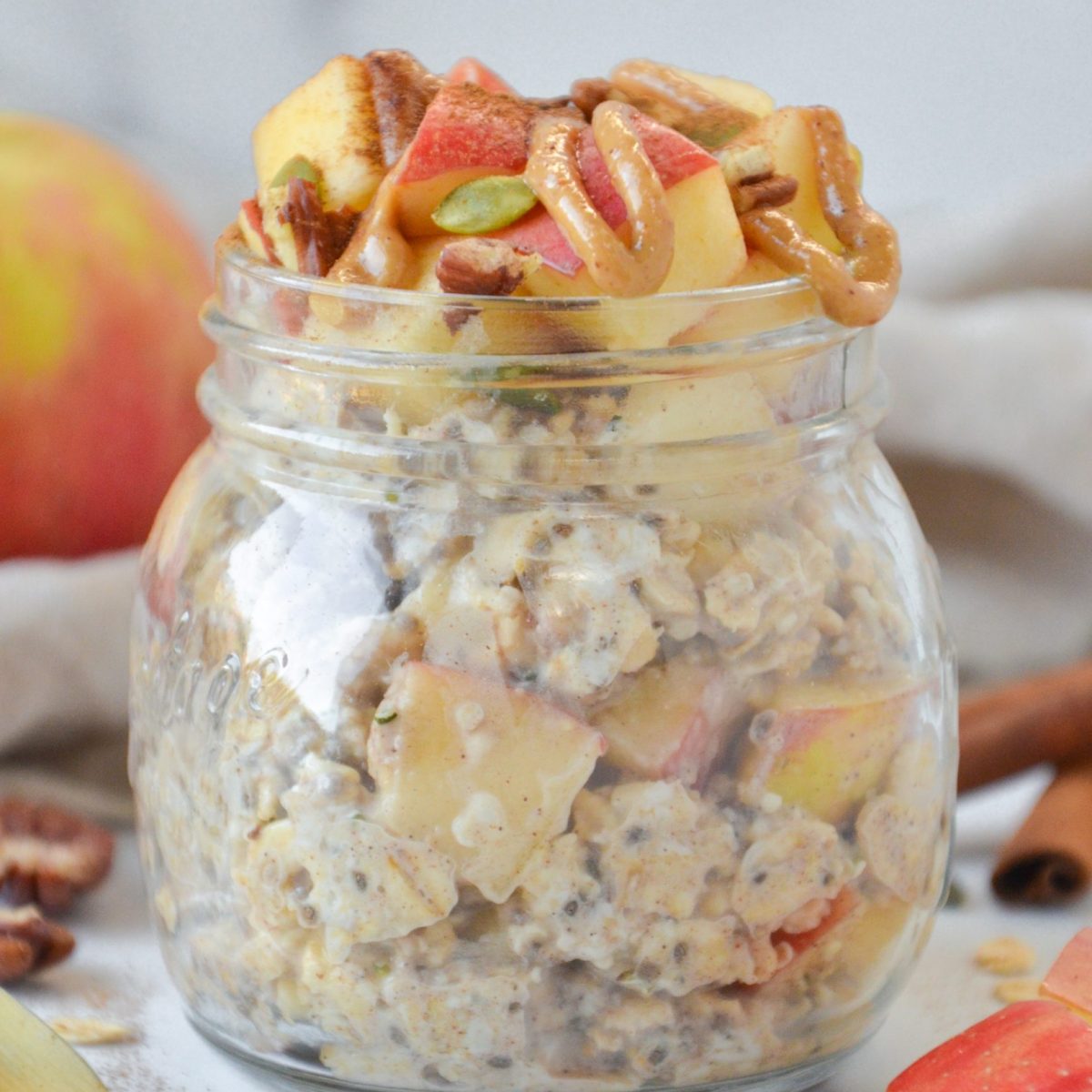 Apple Overnight Oats - Veggie World Recipes