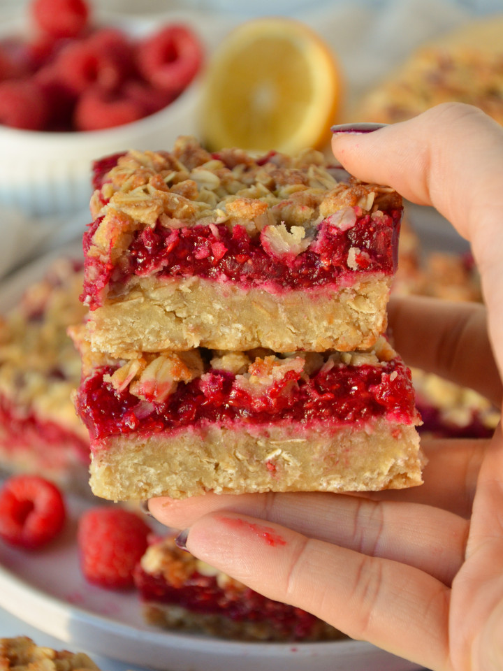 Raspberry Oatmeal Bars (Vegan & Gluten Free) - Veggie World Recipes