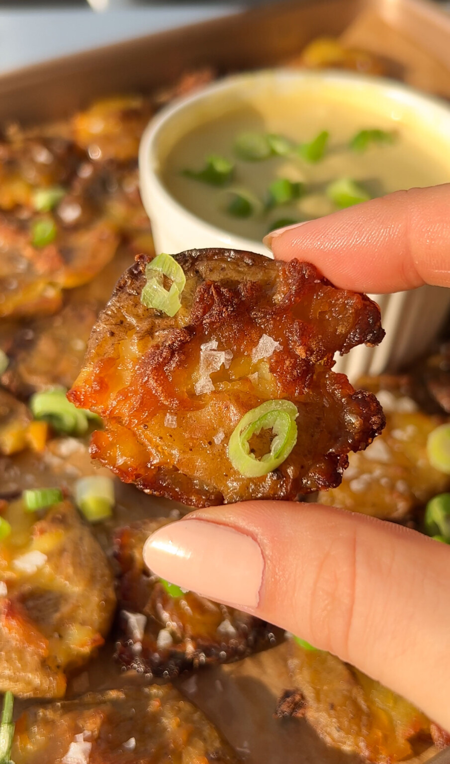 Crispy Garlic Smashed Potatoes Recipe
